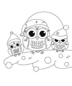 Christmas Owl Coloring Page: Download Free Printable PDF